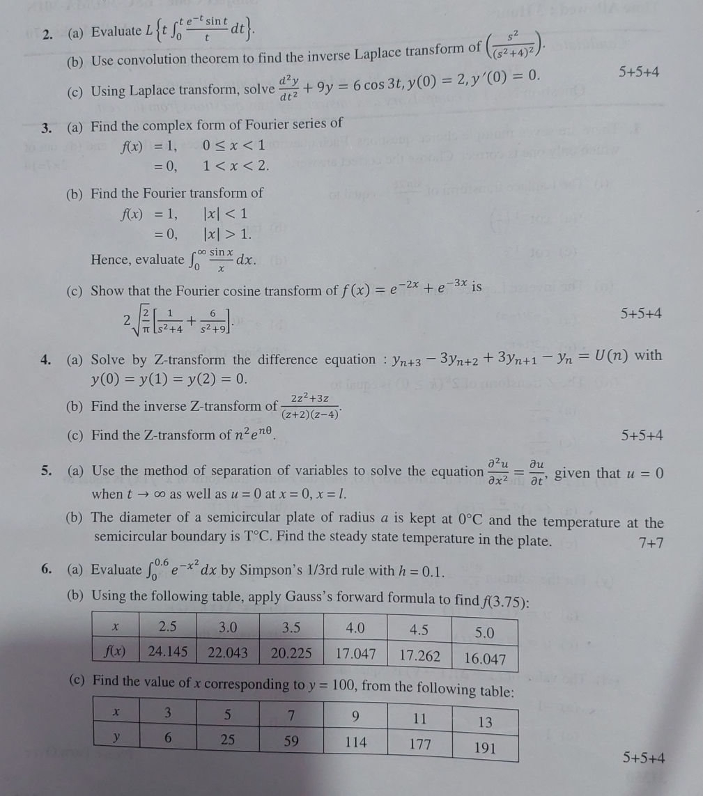 2. (a) Evaluate $L \{t _0^t e^{-t} t \, | StudyX