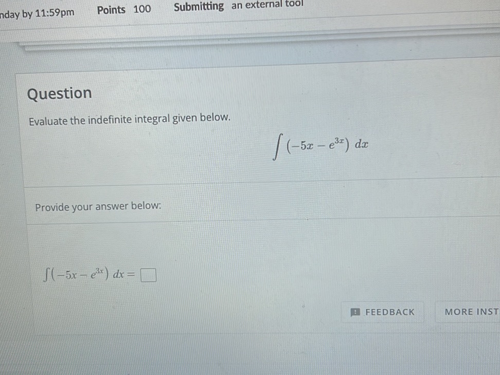 Evaluate the indefinite integral given | StudyX