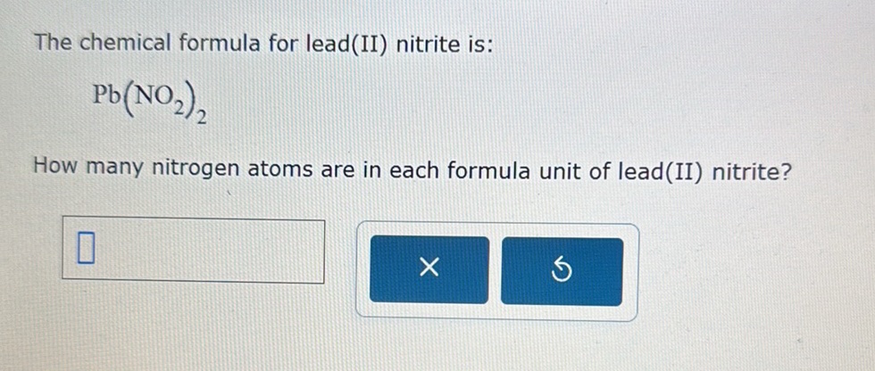 The chemical formula for lead(II) nitrite | StudyX