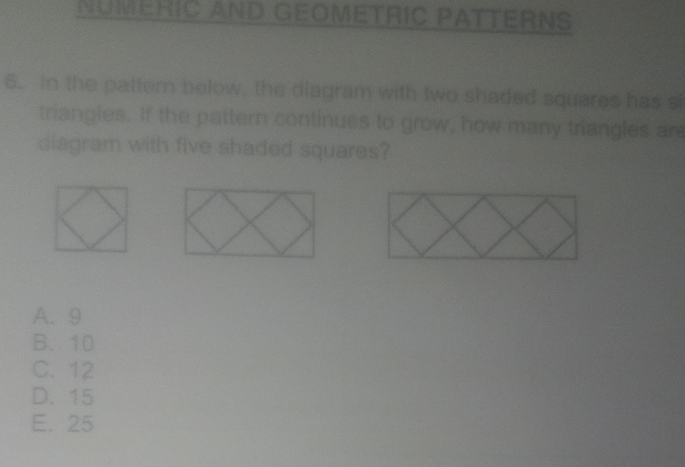 6. In the pattern below, the diagram with | StudyX