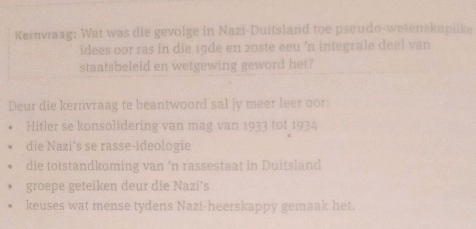 Kernvraag: Wat was die gevolge in | StudyX