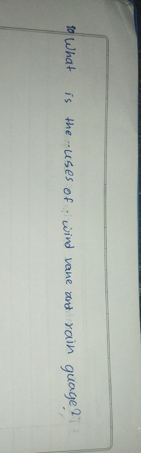 What is the uses of wind vane and rain gauge? | StudyX