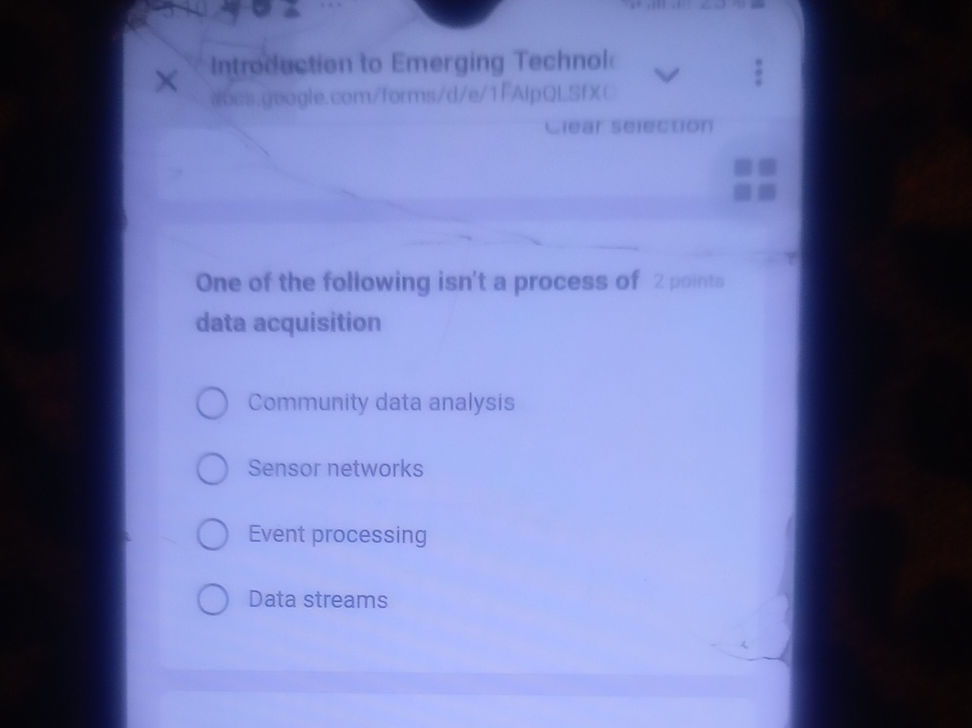 One of the following isn't a process of data | StudyX