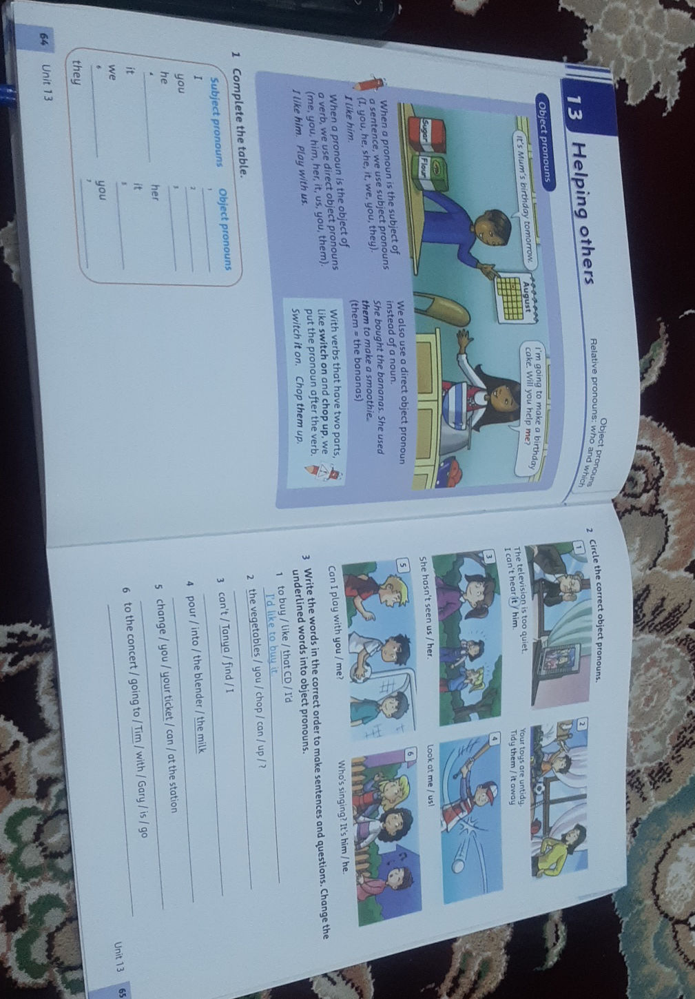 1 Complete the table. | Subject pronouns | | StudyX
