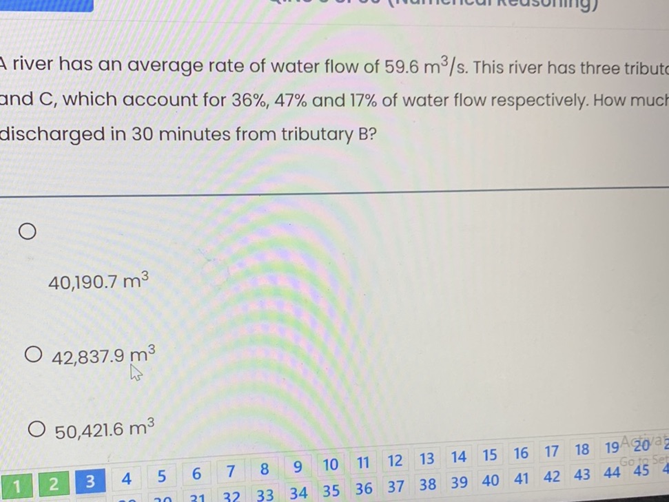 A river has an average rate of water flow of | StudyX