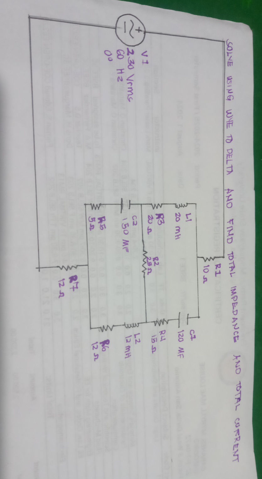 SOLVE USING WYE TO DELTA AND FIND TOTAL | StudyX