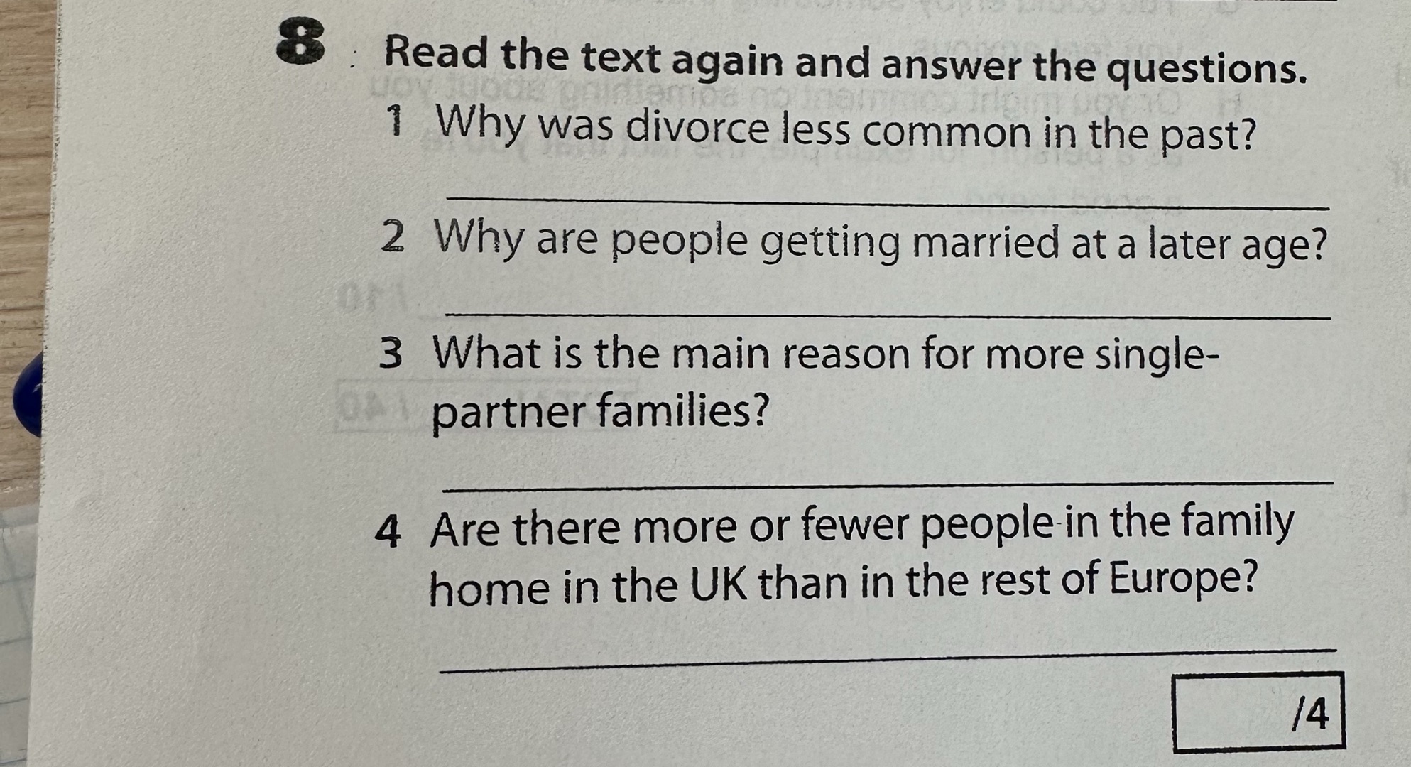 8 Read the text again and answer the | StudyX