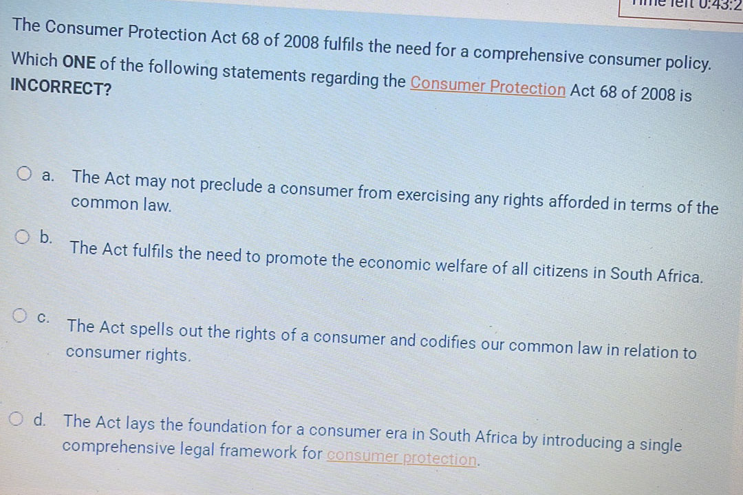 The Consumer Protection Act 68 of 2008