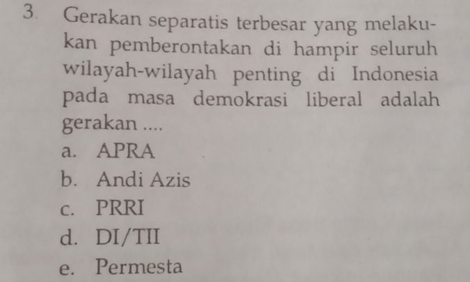 3. Gerakan separatis terbesar yang melakukan | StudyX