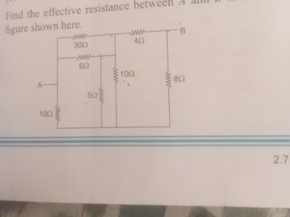Find the effective resistance between A and | StudyX