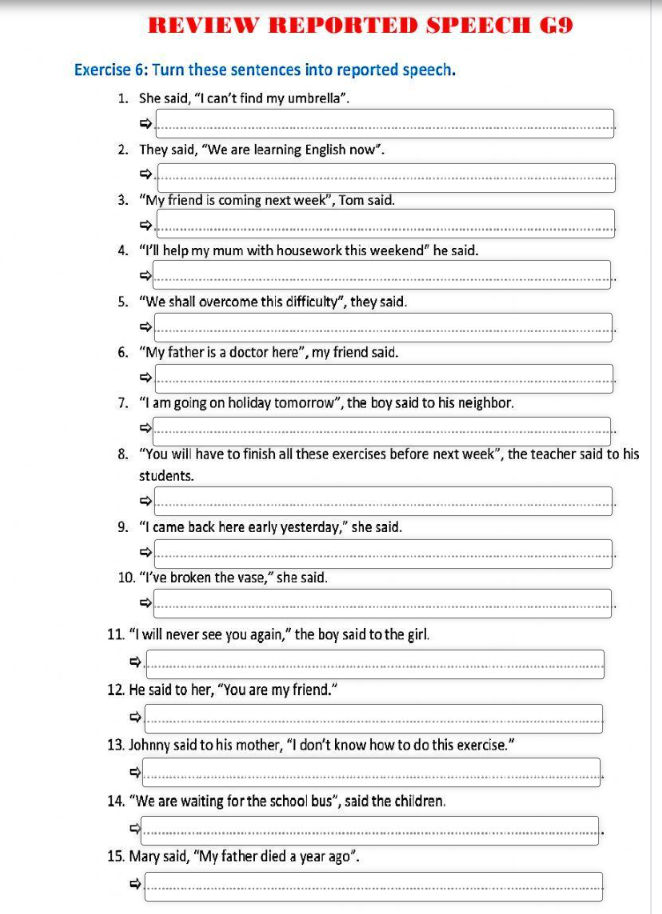 Exercise 6: Turn these sentences into | StudyX