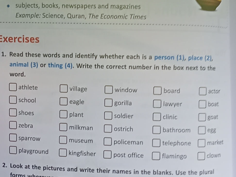 1. Read these words and identify whether | StudyX