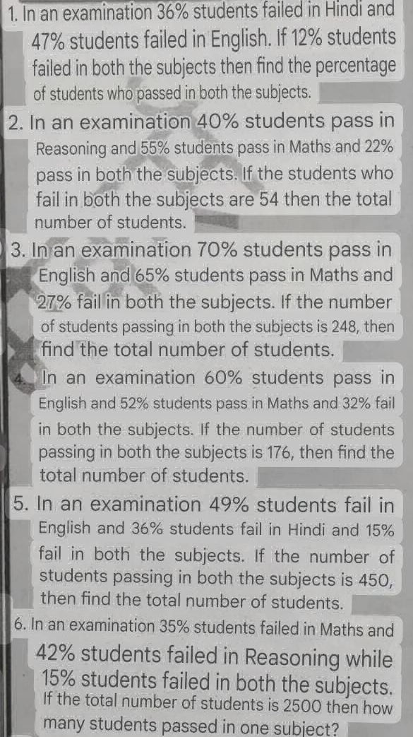 In an examination 36% students failed in