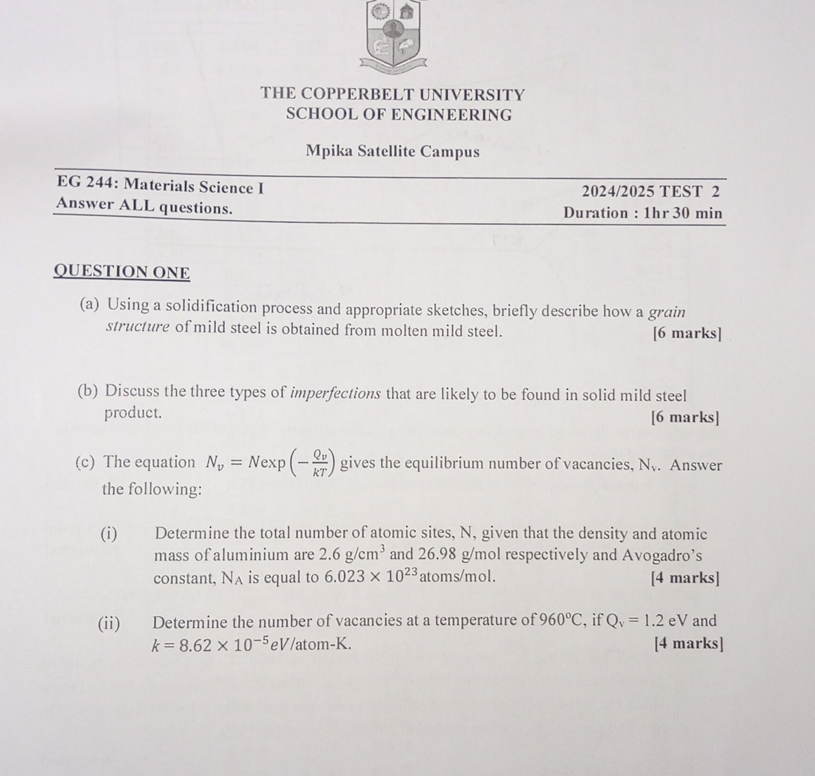 (a) Using a solidification process and | StudyX