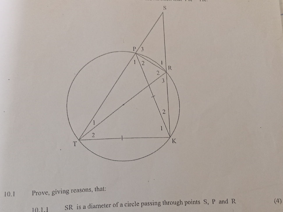 Prove, giving reasons, that: SR is a | StudyX