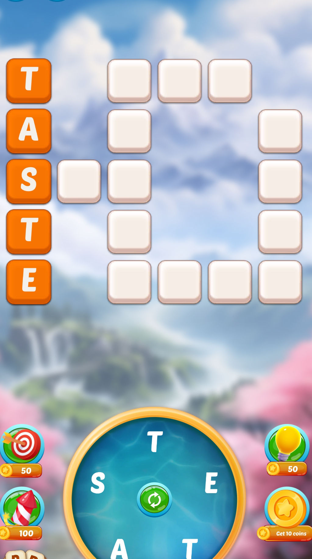 The image presents a word puzzle game. The | StudyX