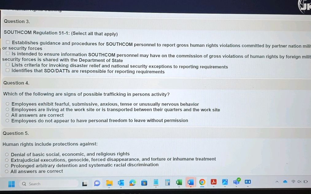 Question 3. SOUTHCOM Regulation 51-1: | StudyX