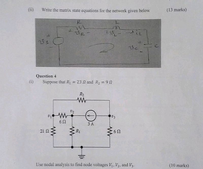 (ii) Write the matrix state equations for | StudyX