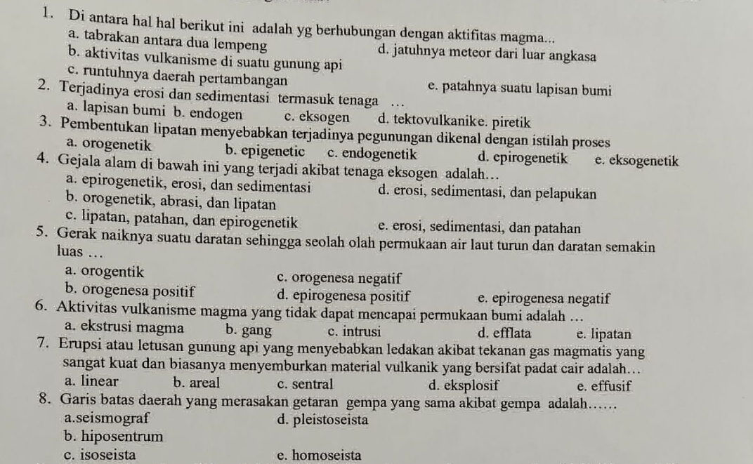 1. Di antara hal hal berikut ini adalah yg | StudyX