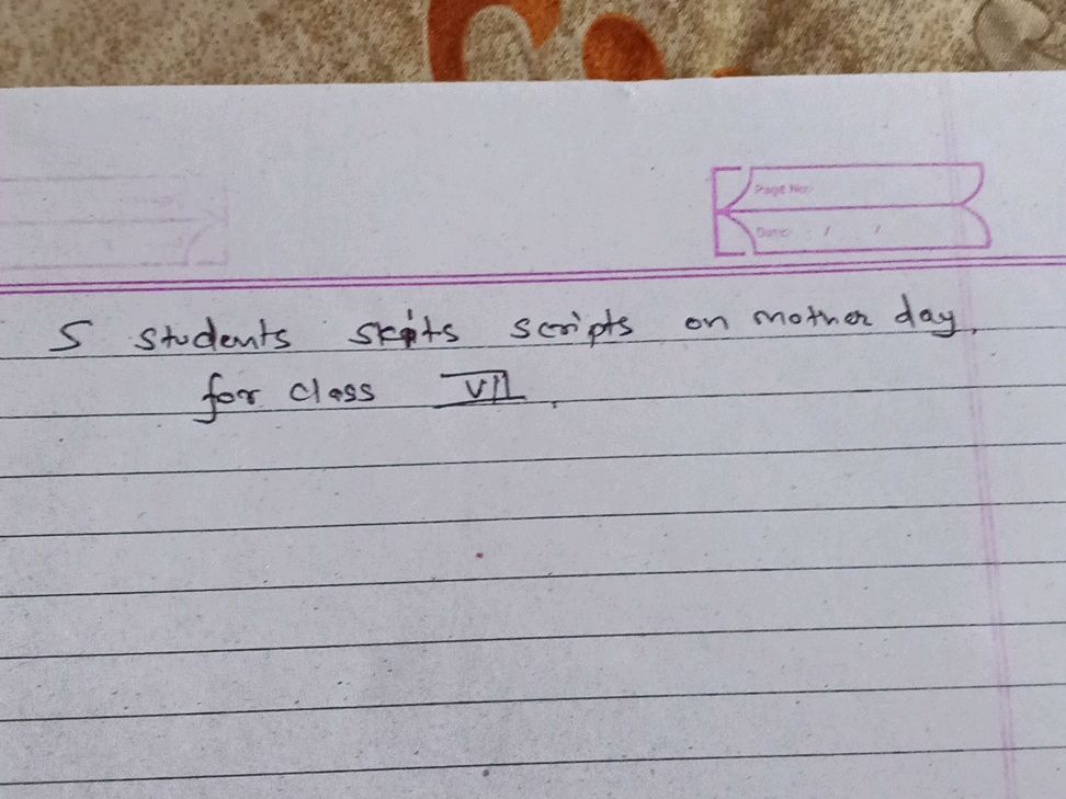 5 students scripts on mother day, for class | StudyX