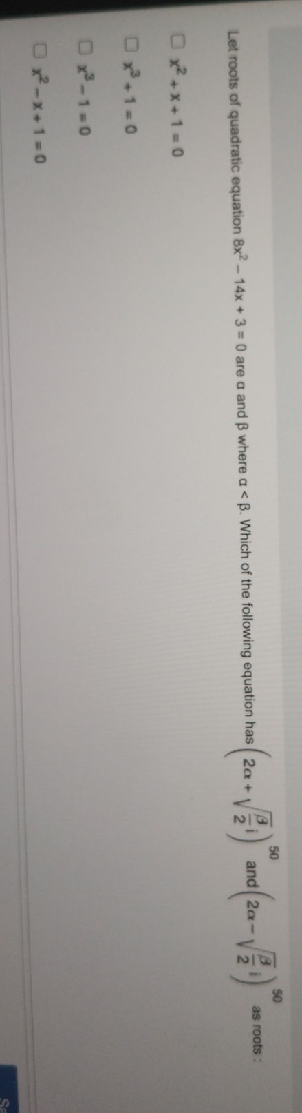 Let roots of quadratic equation $8x^2 - 14x | StudyX