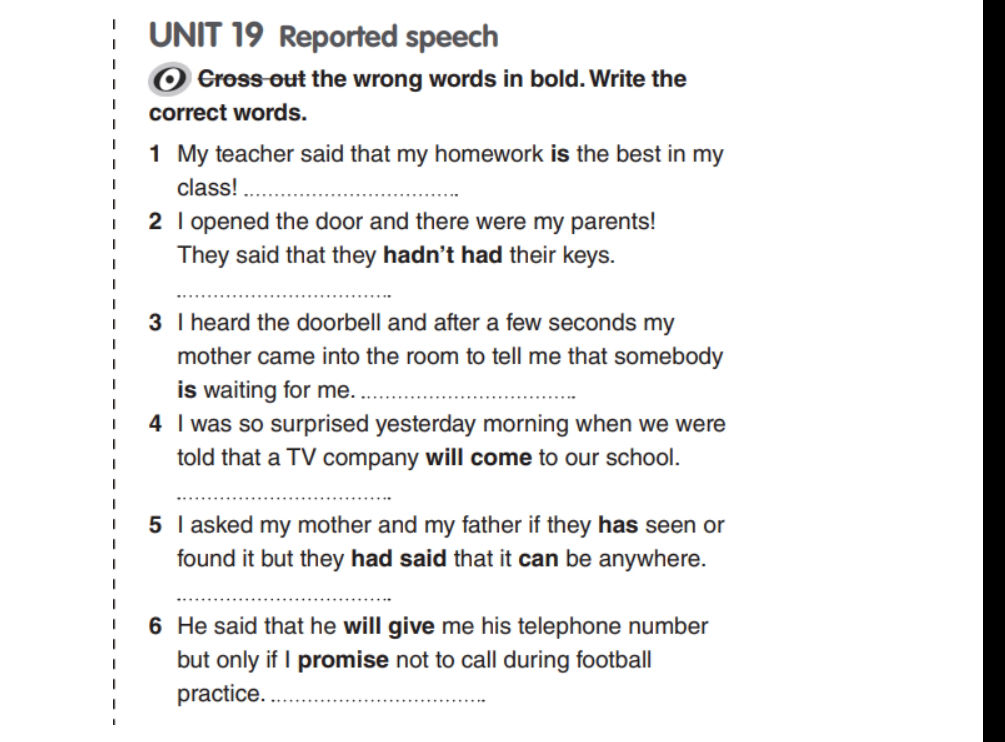 Cross out the wrong words in bold. Write the | StudyX