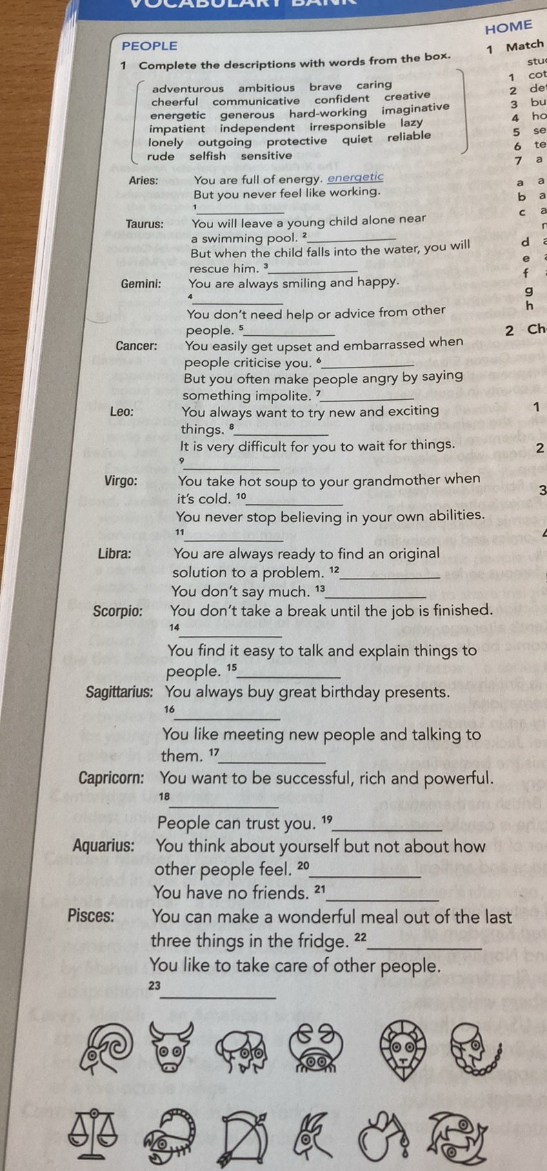 1 Complete the descriptions with words from | StudyX