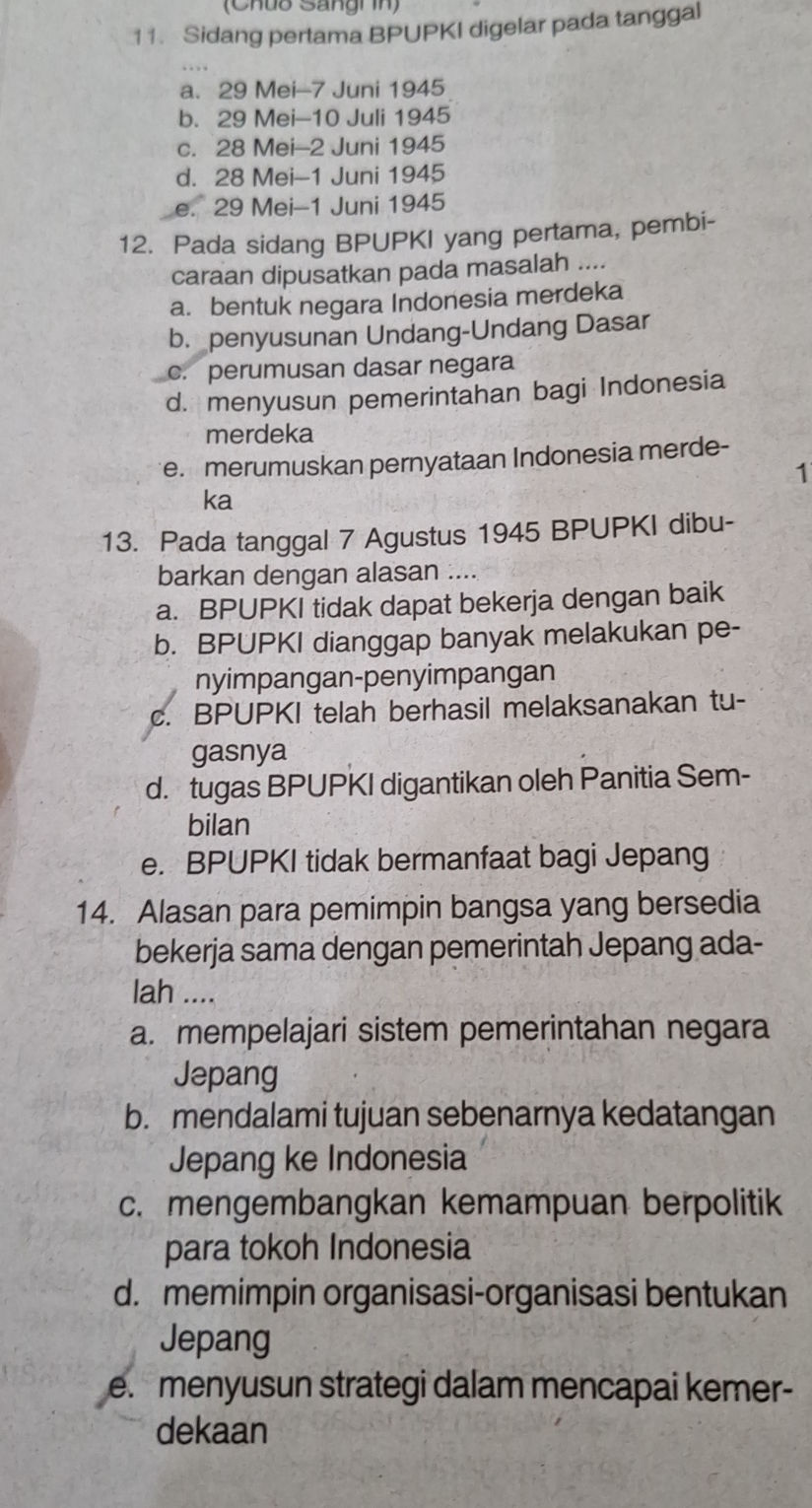 11. Sidang pertama BPUPKI digelar pada | StudyX