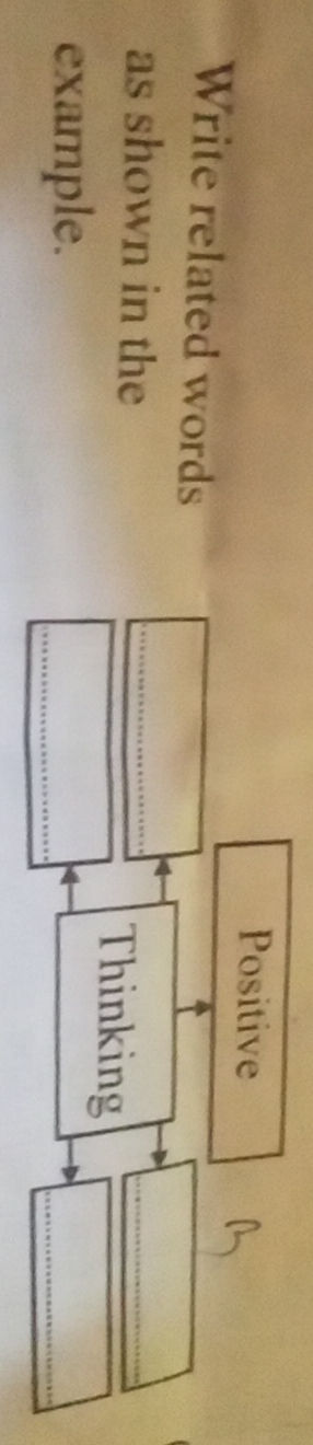 Write related words as shown in the example. | StudyX