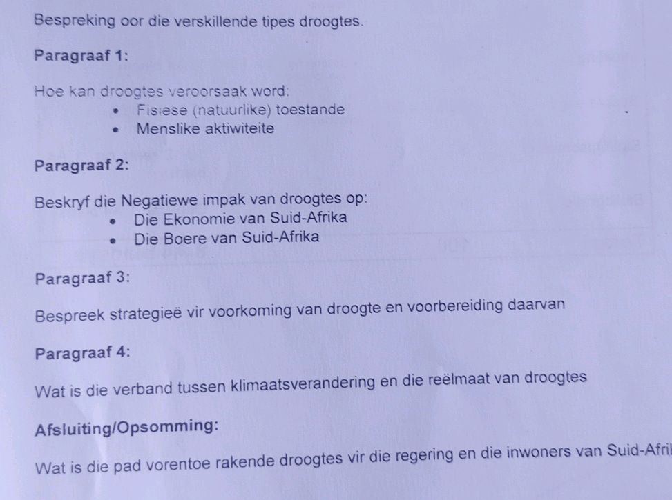 Bespreking oor die verskillende tipes | StudyX