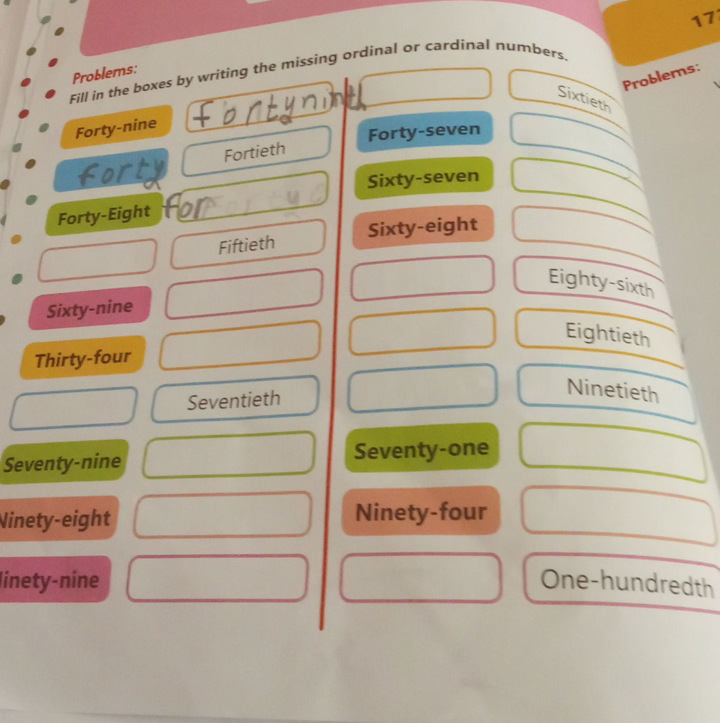 Fill in the boxes by writing the missing | StudyX