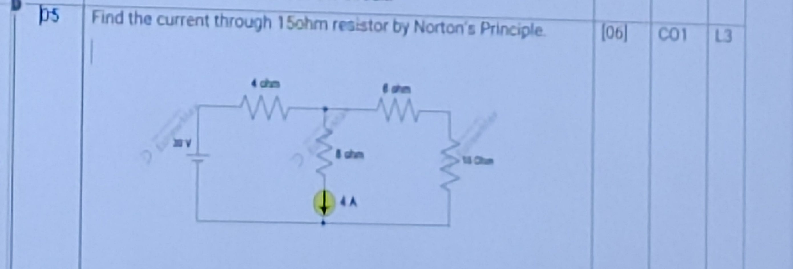 Find the current through 15ohm resistor by | StudyX