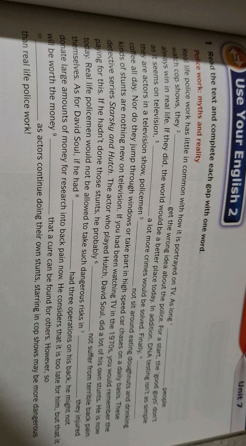 Read the text and complete each gap with one | StudyX