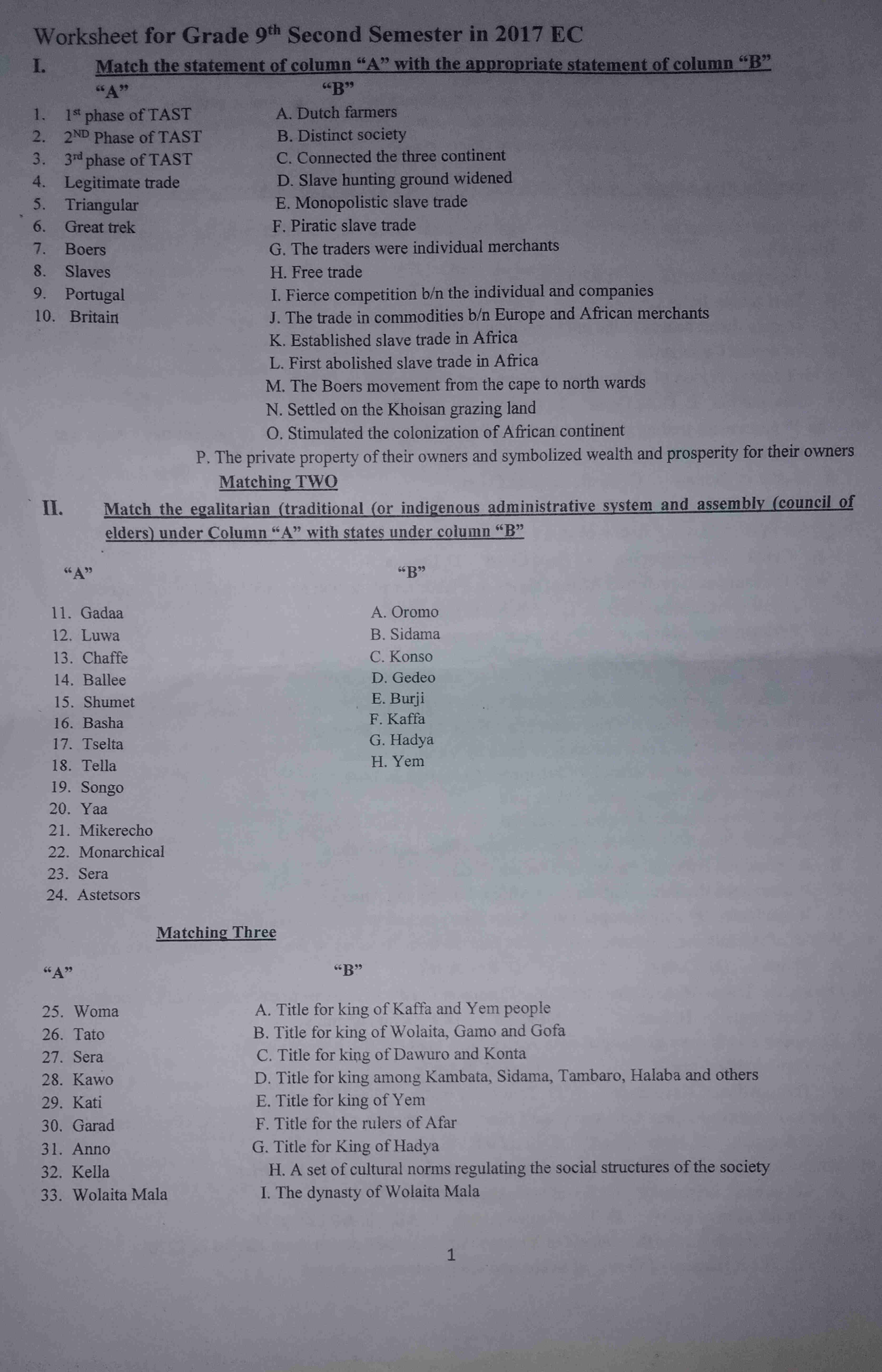 I. Match the statement of column "A" with | StudyX