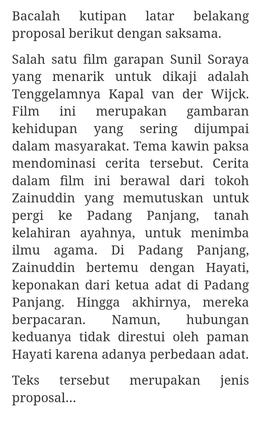 Bacalah kutipan latar belakang proposal | StudyX