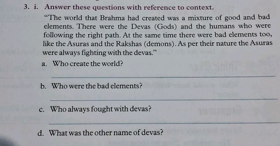 3. i. Answer these questions with reference | StudyX