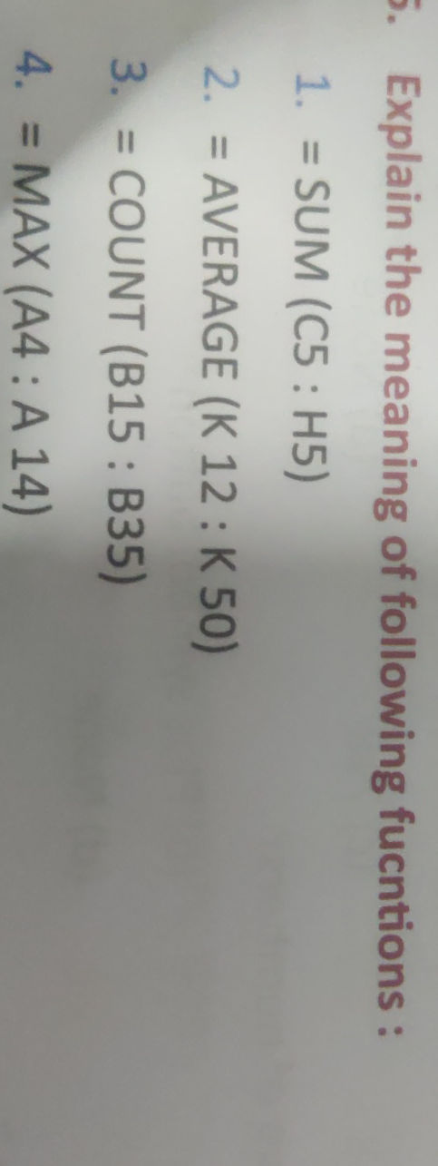 5. Explain the meaning of following | StudyX