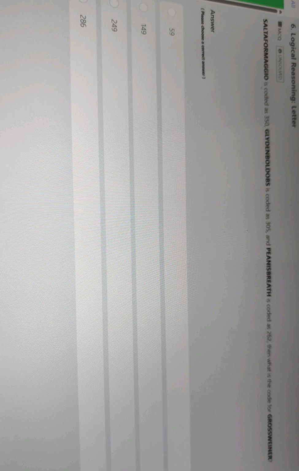 SALTAFORMAGGIO is coded as 350, | StudyX