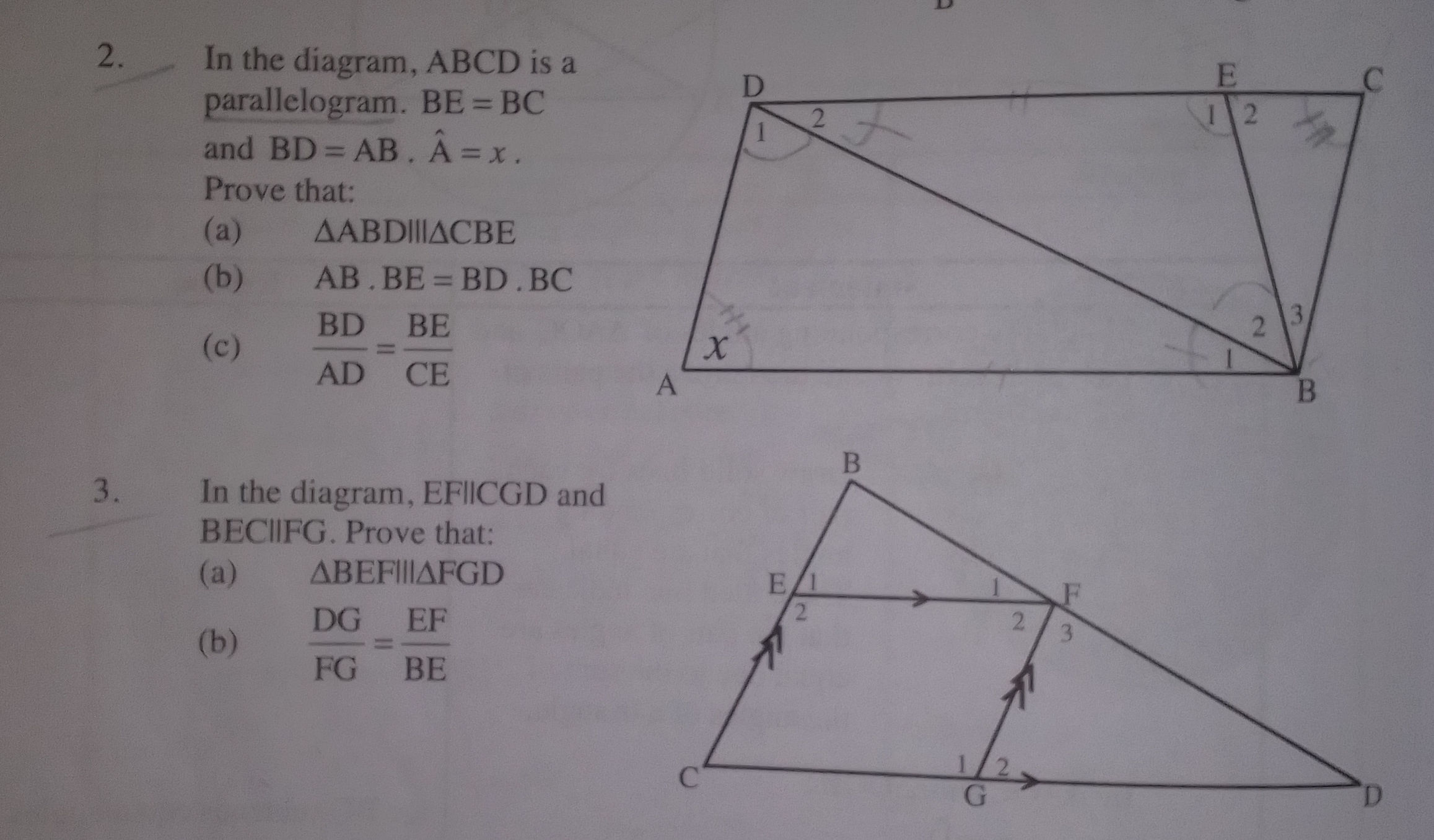 2. In the diagram, ABCD is a parallelogram. | StudyX