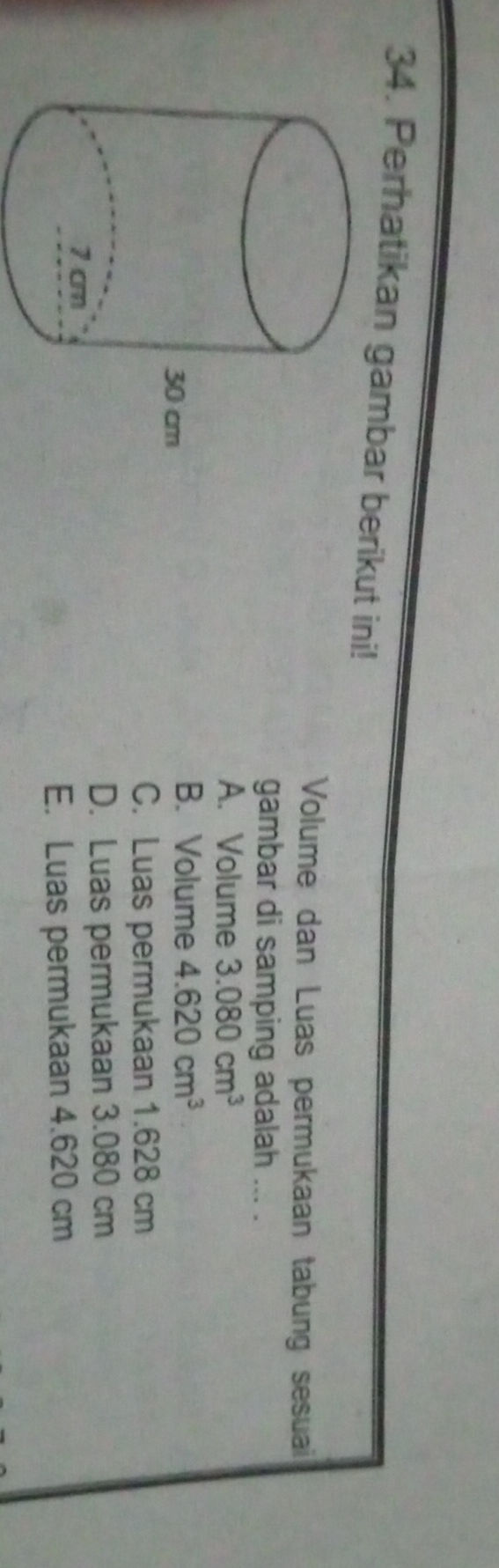 34. Perhatikan gambar berikut ini! Volume | StudyX