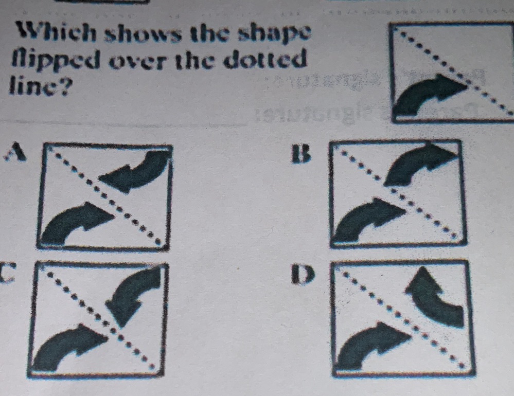 Which shows the shape flipped over the | StudyX