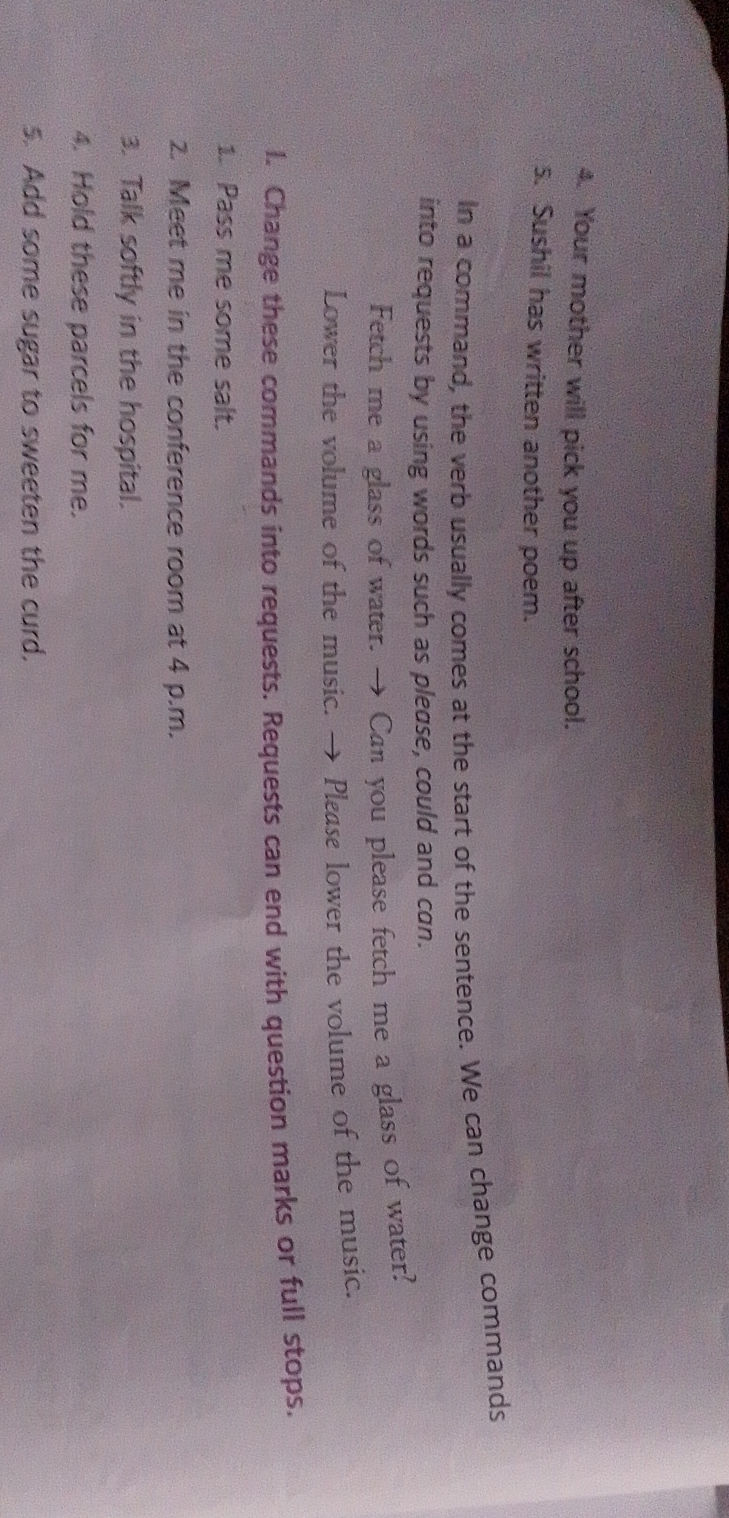 Change these commands into requests. | StudyX