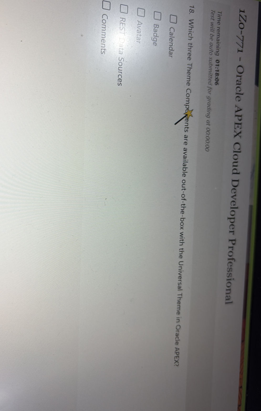 18. Which three Theme Components are | StudyX