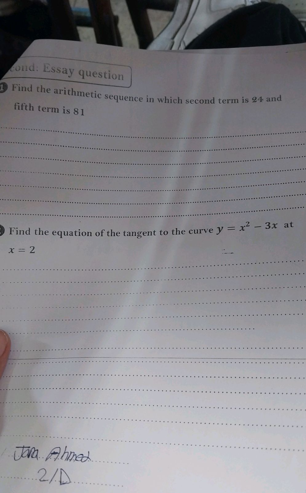 1 Find the arithmetic sequence in which | StudyX