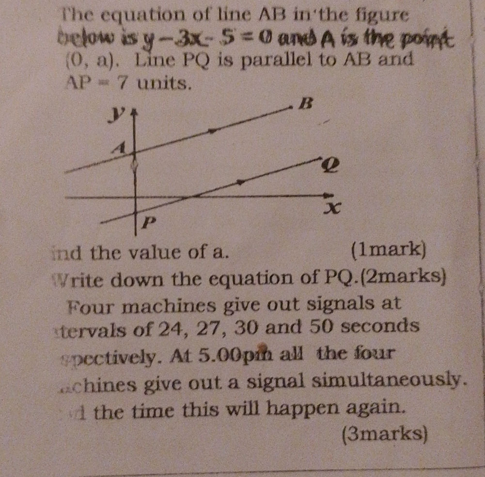 The equation of line AB in the figure below | StudyX