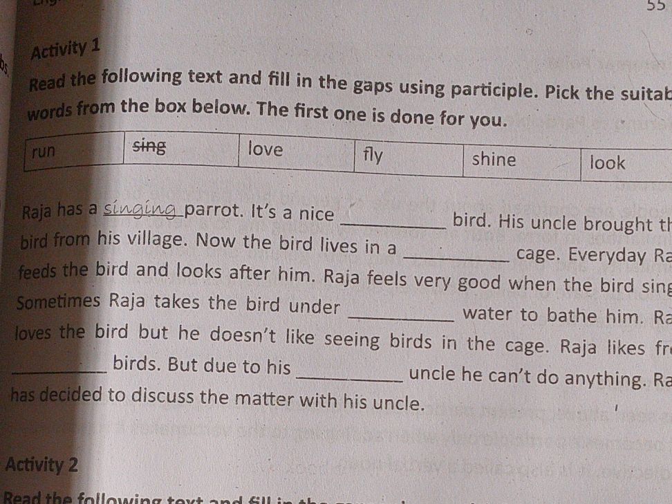Activity 1 Read the following text and fill | StudyX