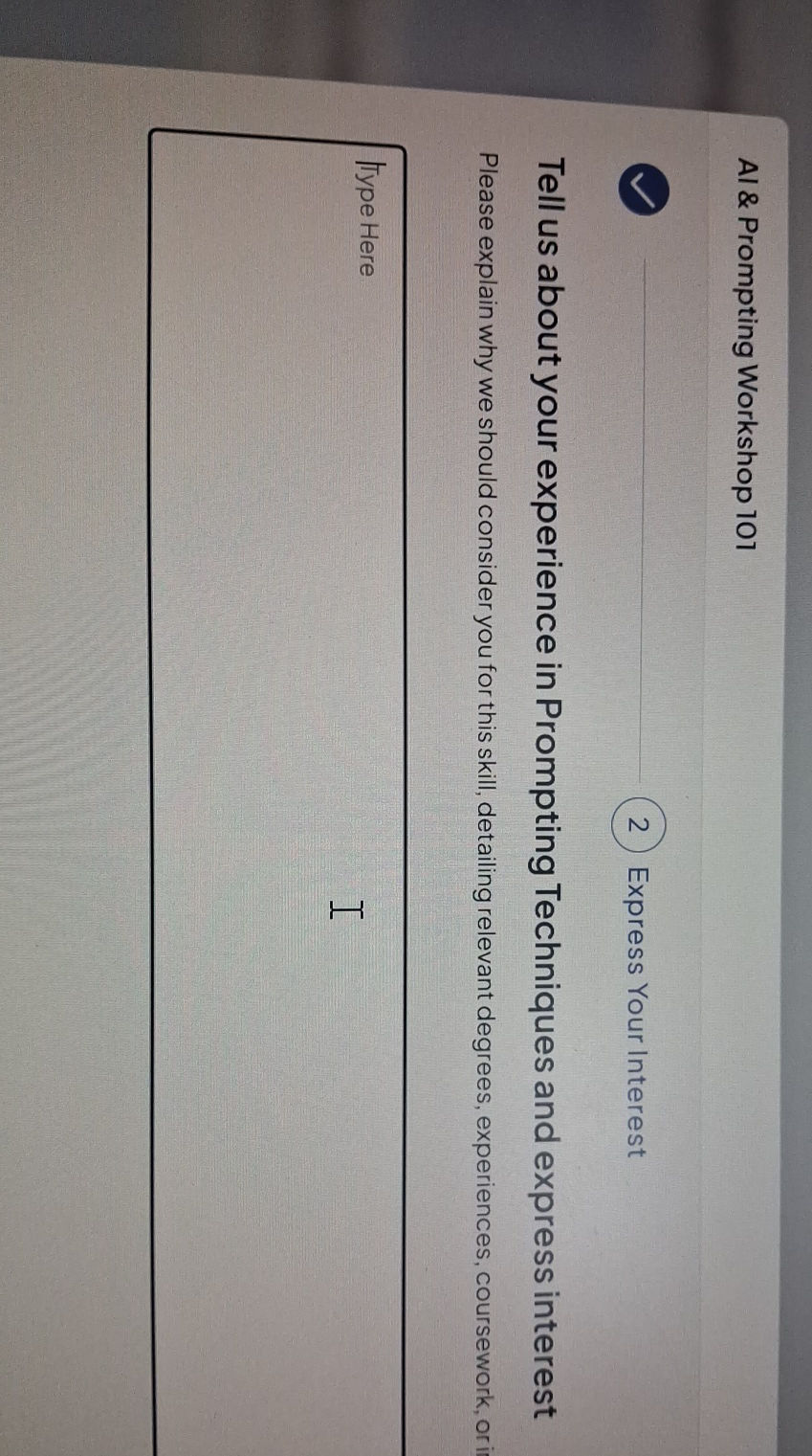 Tell us about your experience in Prompting | StudyX