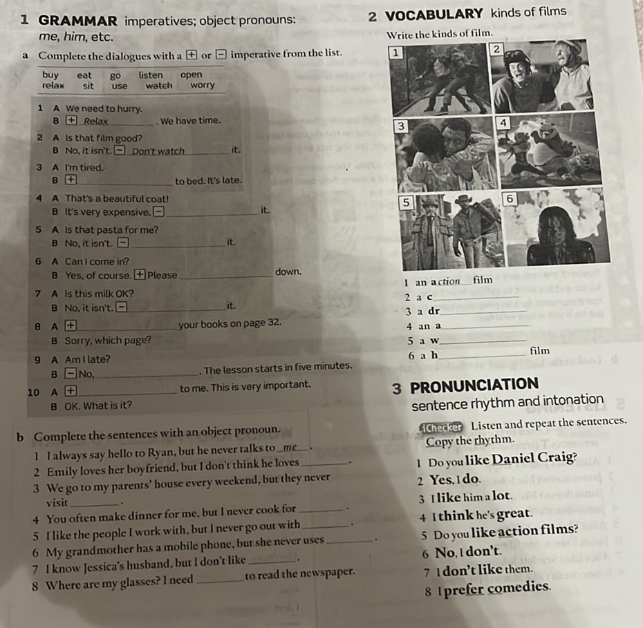 1 GRAMMAR imperatives; object pronouns: me, | StudyX