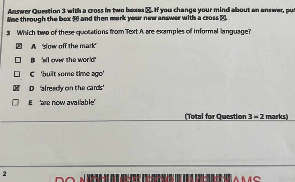 3 Which two of these quotations from Text A | StudyX