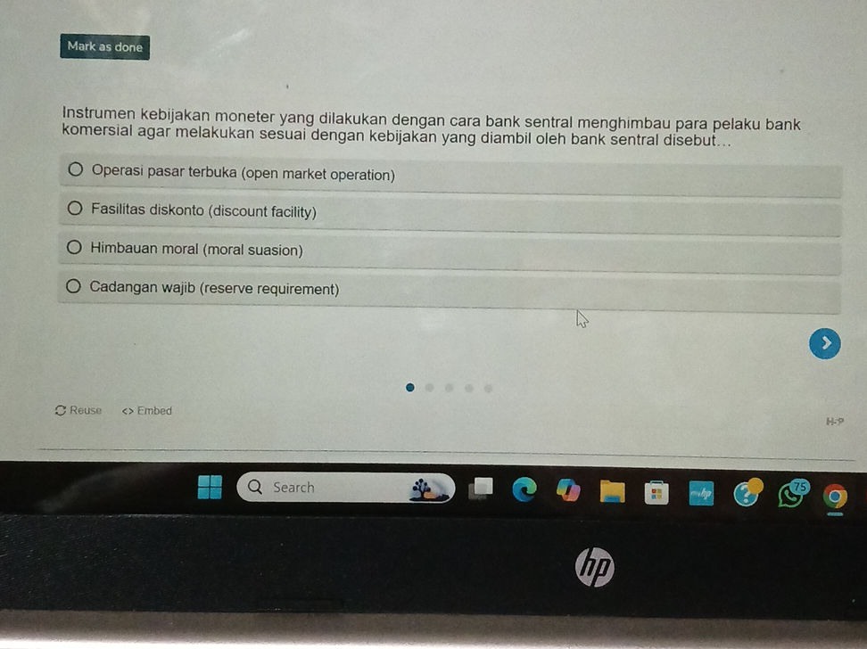 Instrumen kebijakan moneter yang dilakukan | StudyX